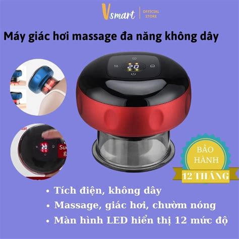 Máy Massage Cầm Tay Giác Hơi Cạo Gió A23 Không Dùng Lửa Bộ Giác Hơi