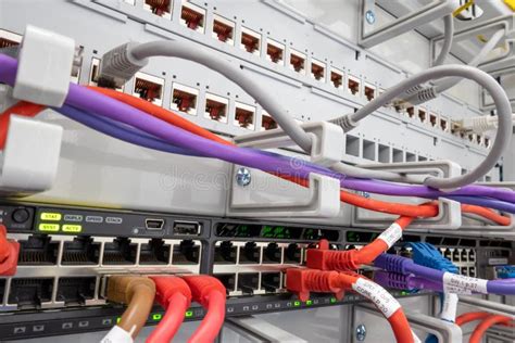 Patch Panel Internet Cables Stock Image Image Of Internet Connected 215423499