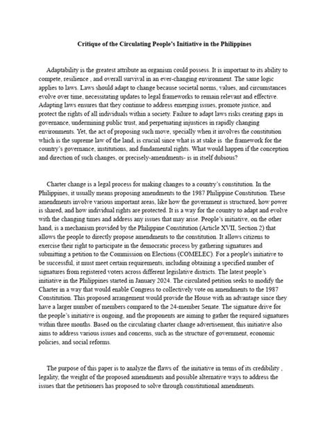 Position Paper P I Pdf Constitutional Amendment Foreign Direct Investment