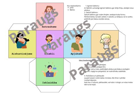 Emociju Kuba šablons 6x6 Cm Bērniem Emocijas Mācību Materiāli