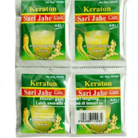 Jual Promo Sari Jahe Keraton Isi 12 Ginseng Dan Gula Indonesiashopee