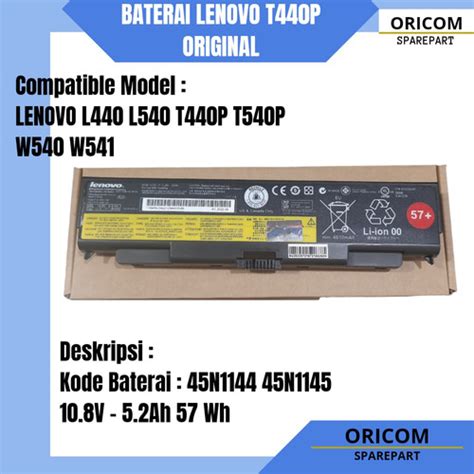 Jual Baterai Lenovo ThinkPad T440 T440P L440 L540 57 Kota Yogyakarta