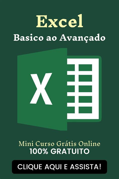 Excel Do Basico Ao Avançado Online Aula De Excel Aprender Excel