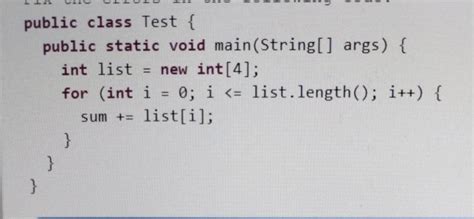 Solved Public Class Test Public Static Void Mainstring
