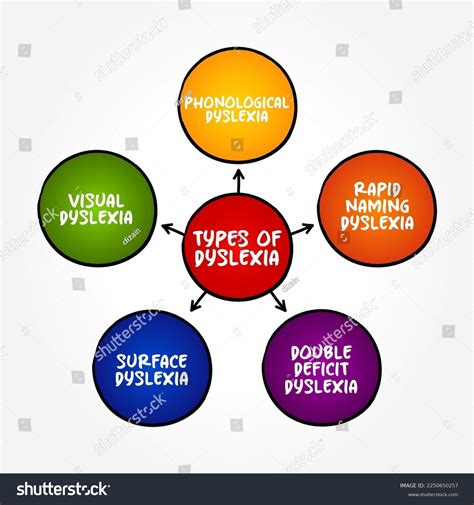 Types Dyslexia Learning Disorder That Involves Stock Vector Royalty