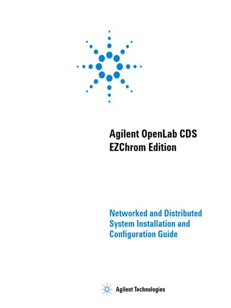 Agilent Openlab Cds Ezchrom Edition Networked And Distributed System Installation And
