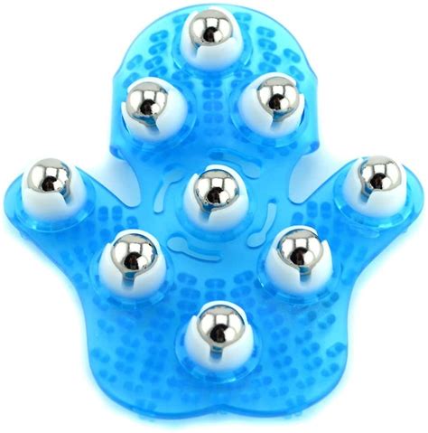 Palm Shaped Massage Glove Body Massager With 9 360 Degree Roller Metal