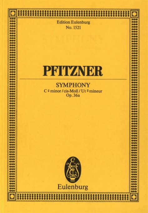 Sinfonie Cis Moll Op A Von Hans Pfitzner Im Stretta Noten