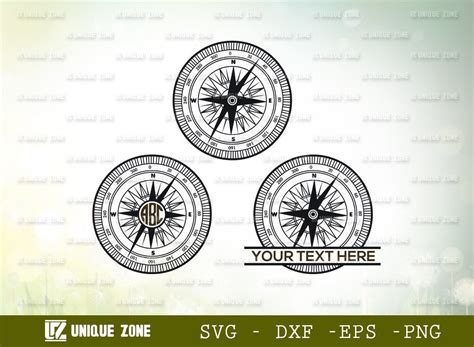 Compass Svg Monogram Nautical Compass Graphic By Unique Zone