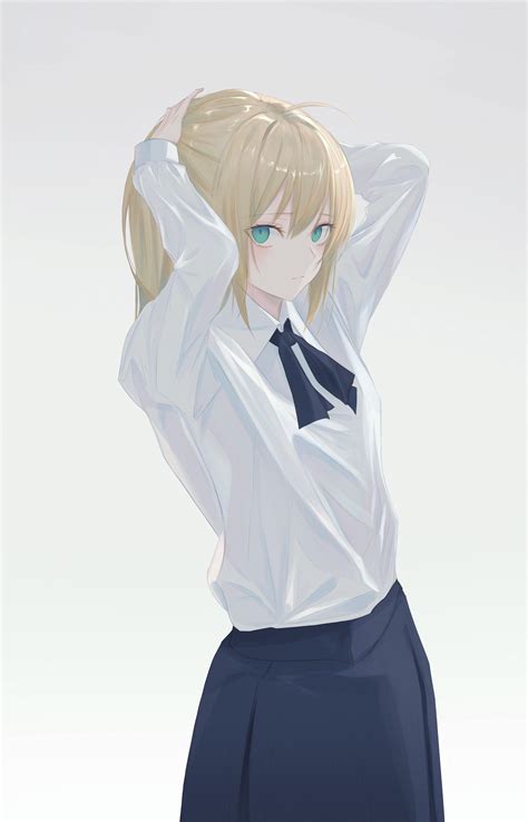 Arturia Pendragon Looking At Viewer Blushing Cake Fatestay Night