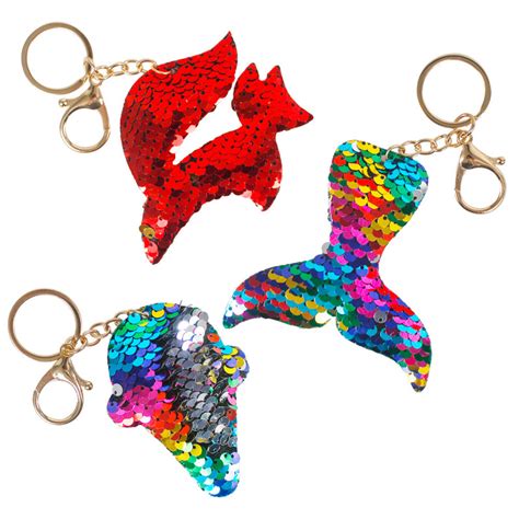 Flip Sequin Keychains 3 24 Pack