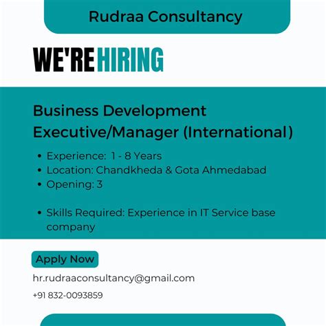 rudraa consultancy on linkedin hiring hiringnow hiringimmediate jobopening jobvacancy