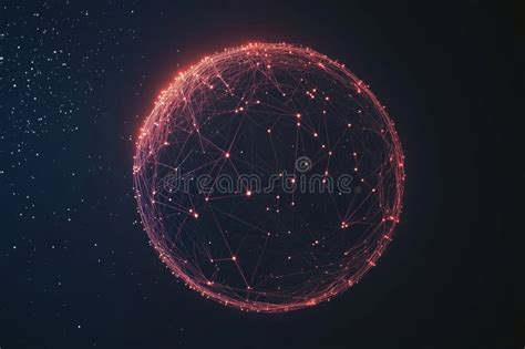 Digital Globe Network Visualization With Glowing Connections And Nodes Stock Image Image Of