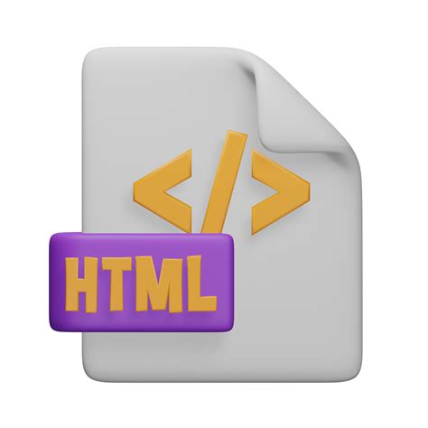 HTML D Render Cute Icon Illustration Folder File Format PNG