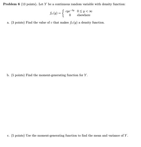 Solved Problem 6 13 ﻿points ﻿let Y ﻿be A Continuous