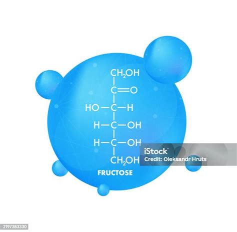 Blue Sphere의 화학식을 사용한 과당 분자 구조 생화학 및 영양 개념 0명에 대한 스톡 벡터 아트 및 기타 이미지 0명 건강관리와 의술 건강한 생활방식