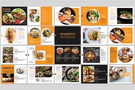 Шаблон каталога продуктов питания Шаблоны для печати Включая питание и меню Envato