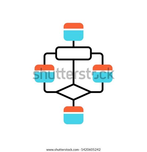 Flowchart Color Icon Diagram Visualization Process Stock Vector Royalty Free