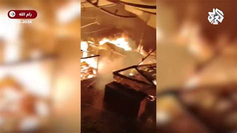 شاهد حريق ضخم يلتهم سوق الحسبة وسط رام الله جراء إطلاق قنابل الصوت