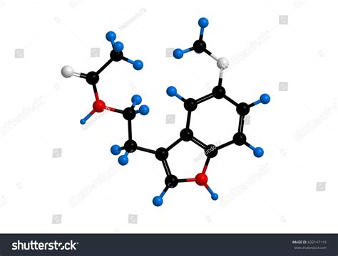 Molecular Structure Melatonin 3d Rendering Stock Illustration 692147119