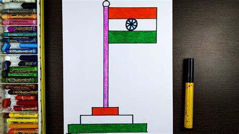How To Draw National Flag Of India National Flag Drawing National