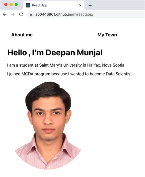 GitHub A00446961 Myreactapp