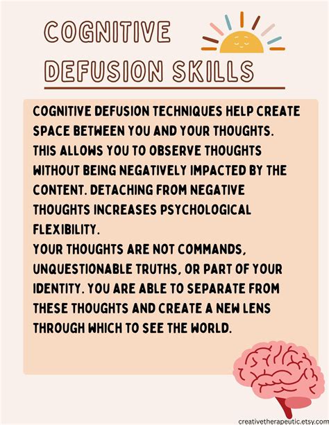 Cognitive Defusion Techniques Group Or Individual Therapy Etsy Uk En