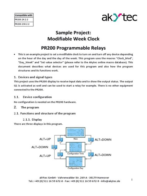 Modifiable Week Clock A Programmable Relay Project Using Macros To