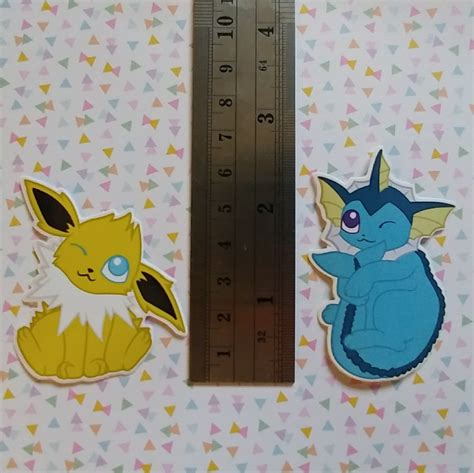 Pokemon Eevee Set Of Eeveelutions Chibi Stickers Eevee Etsy