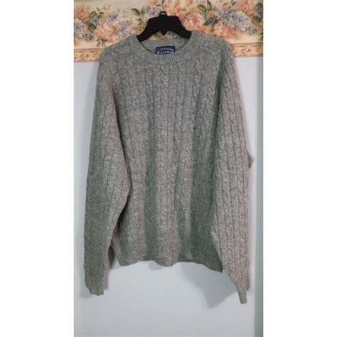 Bowen And Wright Sweaters Bowen Wright Xl Grey Shetland Wool Cable