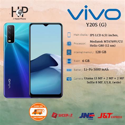 Jual HP ORI Vivo Y20s G RAM 6 128 GB 6 51 INCHI HD 5000 MAhN SIDIK