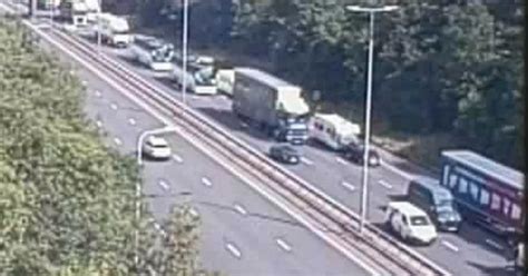 Car Towing Caravan Overturns On M5 Forcing Motorway Closure