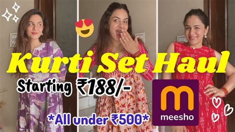 Trendy Meesho Kurti Haul Starting At ₹188 Only Try On Haul Under