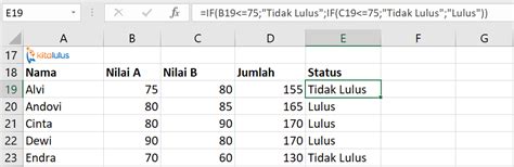 Rumus IF Di Excel Cara Menggunakan Dan Contohnya