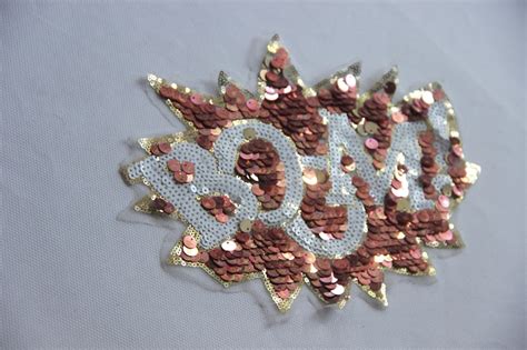 Boom Sequined Applique Patchpaillette Patchsequins Patch Etsy
