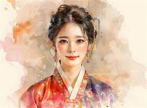 A Beautiful Korean Woman In Traditional Dress Premium Ai Generated Image