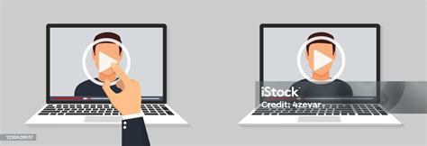 웨비나 온라인 컨퍼런스 및 교육 그림 플랫 벡터 일러스트레이션 웹 회의에 대한 스톡 벡터 아트 및 기타 이미지 웹 회의 전자 학습 개념 Istock