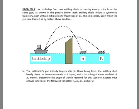 Solved Problem 4 A Battleship Fires Two Artillery Shells At