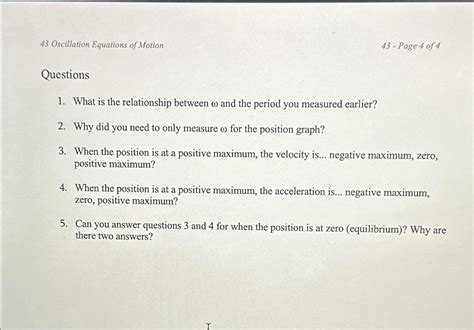 Solved 43 ﻿oscillation Equations Of Motion43 ﻿page 4 ﻿of