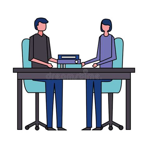 Homem E Mulher De Neg cio No Escrit rio Ilustração do Vetor Ilustração de wireless