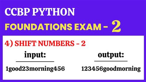Shift Numbers 2 Foundation Exam 2 Python Ccbp 40 Youtube