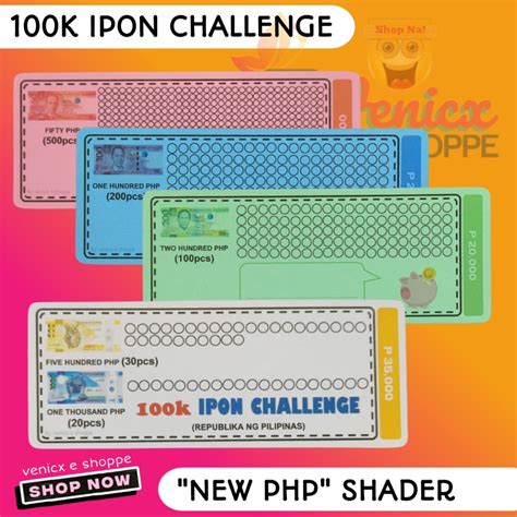 Ipon Challenge Shader Only 25x65 Saving Goal Hobbies And Toys