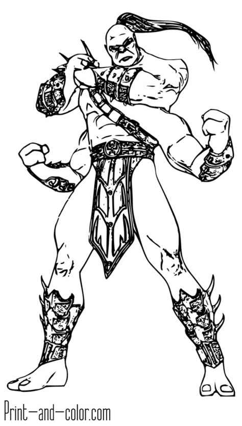 Scorpion Mortal Kombat Coloring Page