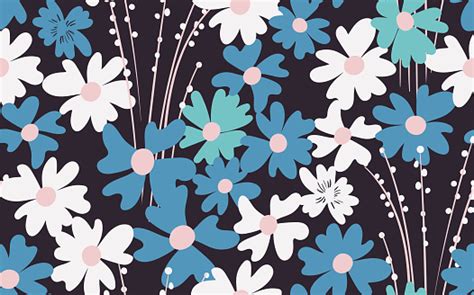 전통적인 민속 예술 장식을 기반으로 매끄러운 꽃 무늬 컬러 배경에 화려한 꽃 스칸디나비아 스타일 스웨덴 북유럽 스타일 벡터 그림입니다 심플한 미니멀패턴 고풍스런에 대한 스톡