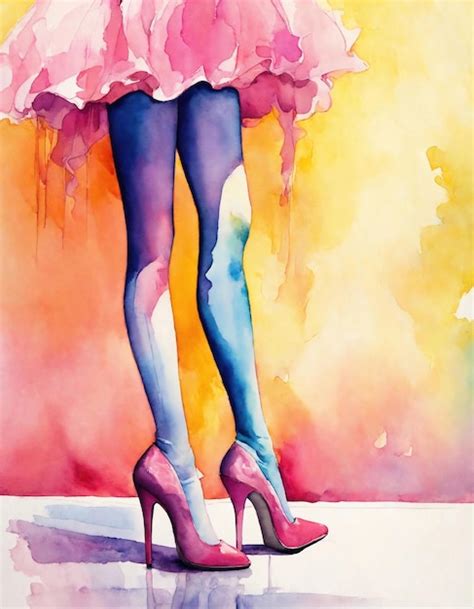 Premium Photo Sensuous Female Legs In High Heeled Shoes Ai Generative