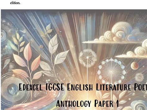Edexcel Igcse Revision Books For English Literature Poetry Anthology Of Mice And Men An