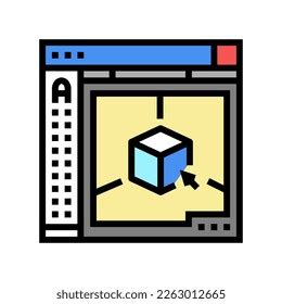 Autocad 3d Program Color Icon Vector Stock Vector Royalty Free