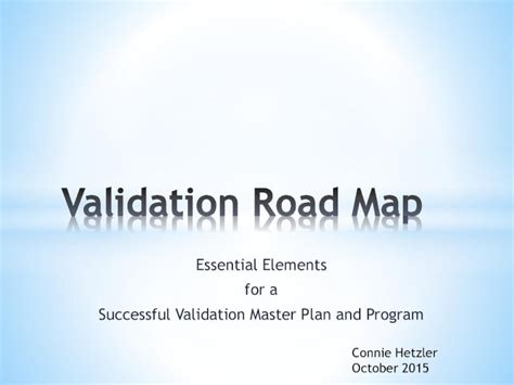 Pdf Essential Elements For A Successful Validation Master Plan