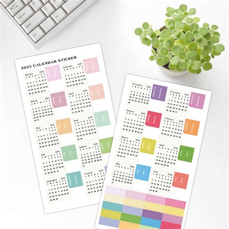 Jpxdew Calendar Stickers Clearance Diary Notebook Classification