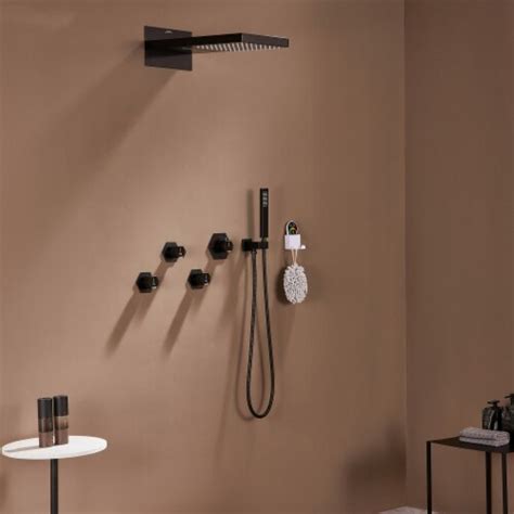Mondawe 2 Functions 3 Sprays Wall Mounted LED Music Thermostatic